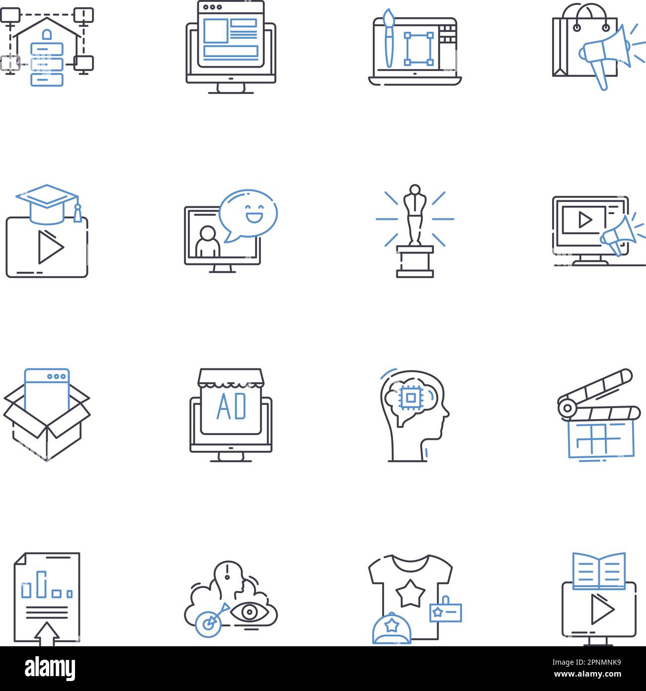Online platforms line icons collection. Virtual, Digital, Internet, Web, Cyberspace, Cloud ...
