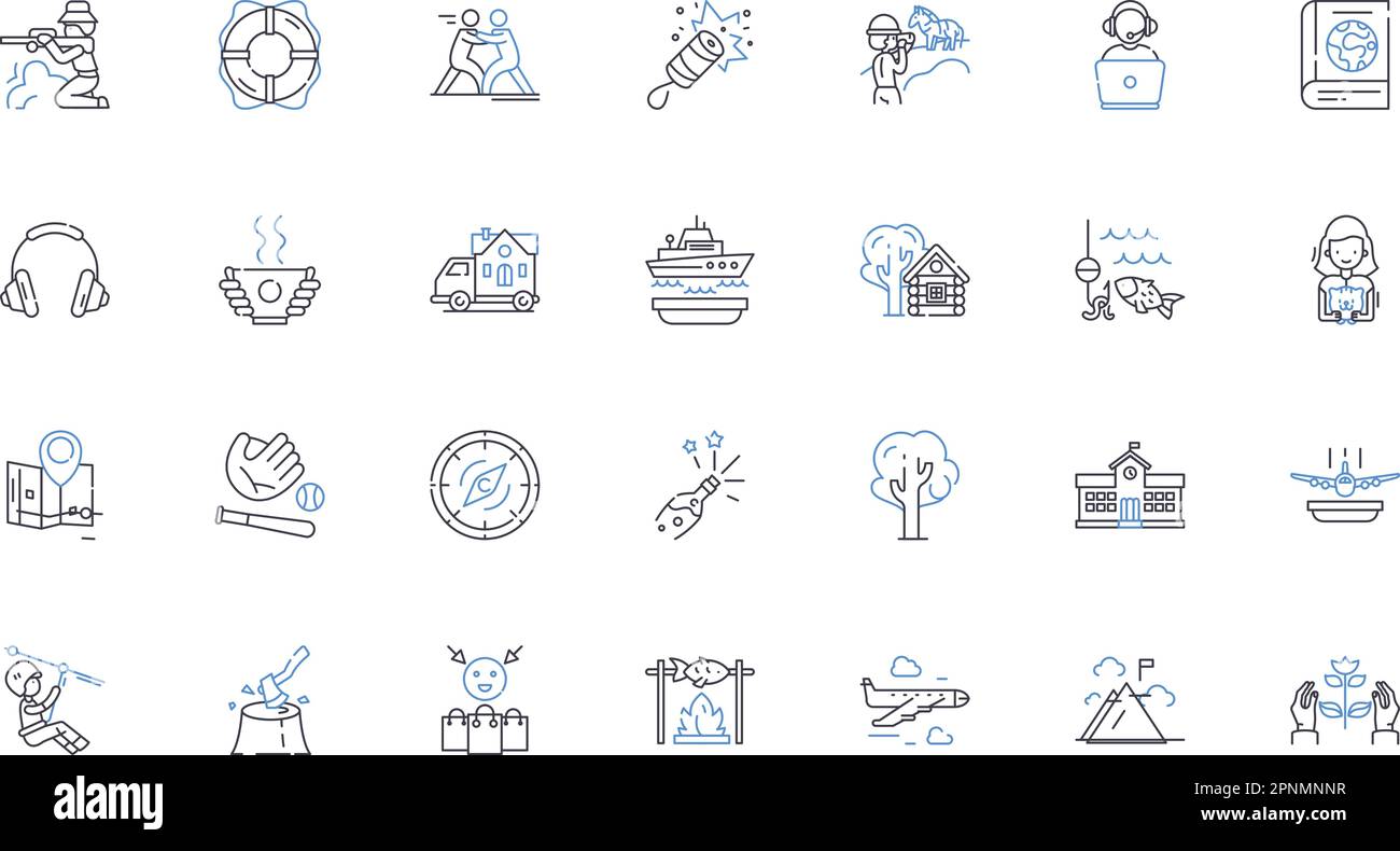 Relaxation pastimes line icons collection. Yoga, Meditation, Massage ...