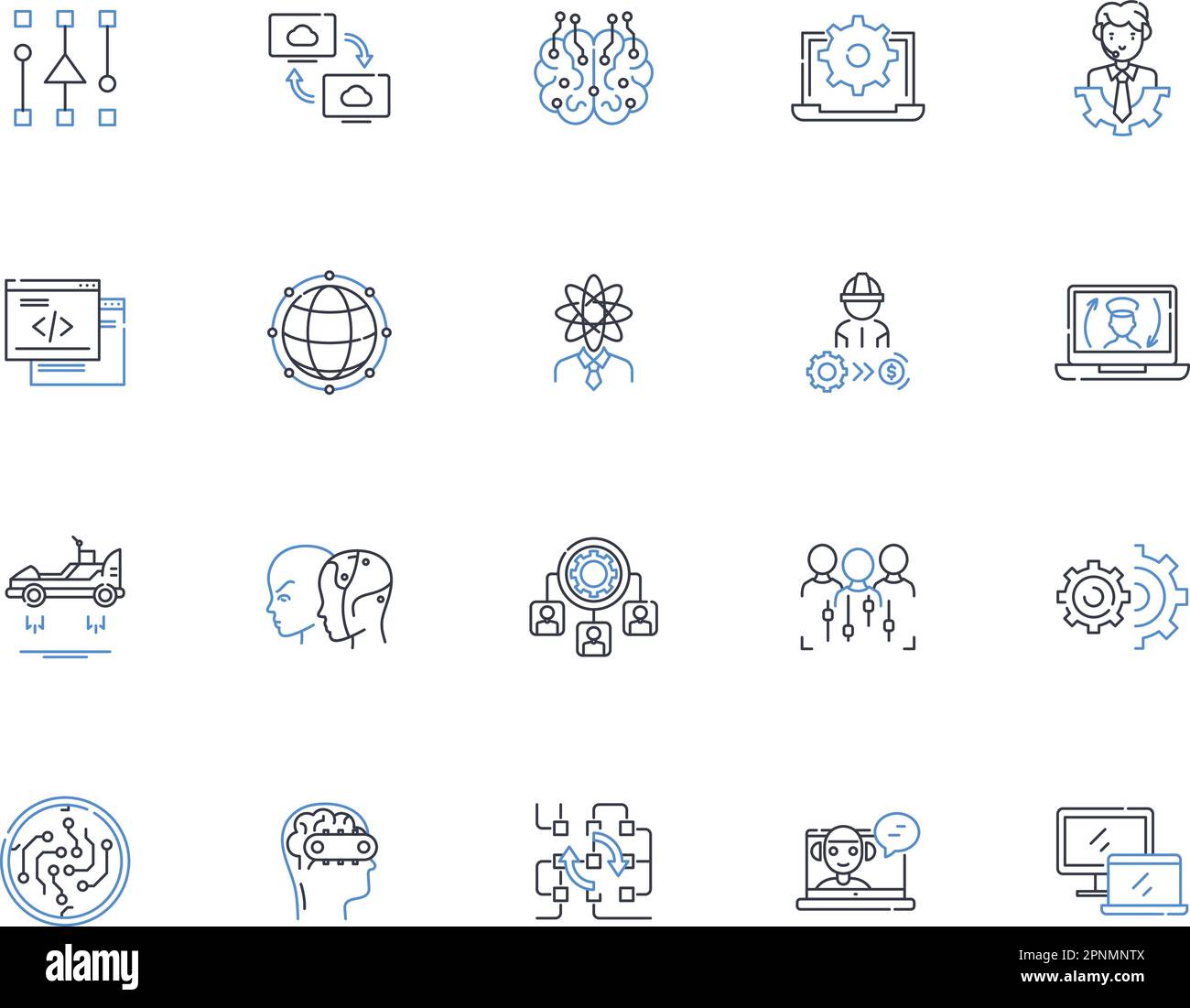 Cerebral squad line icons collection. Intelligence, Strategy ...