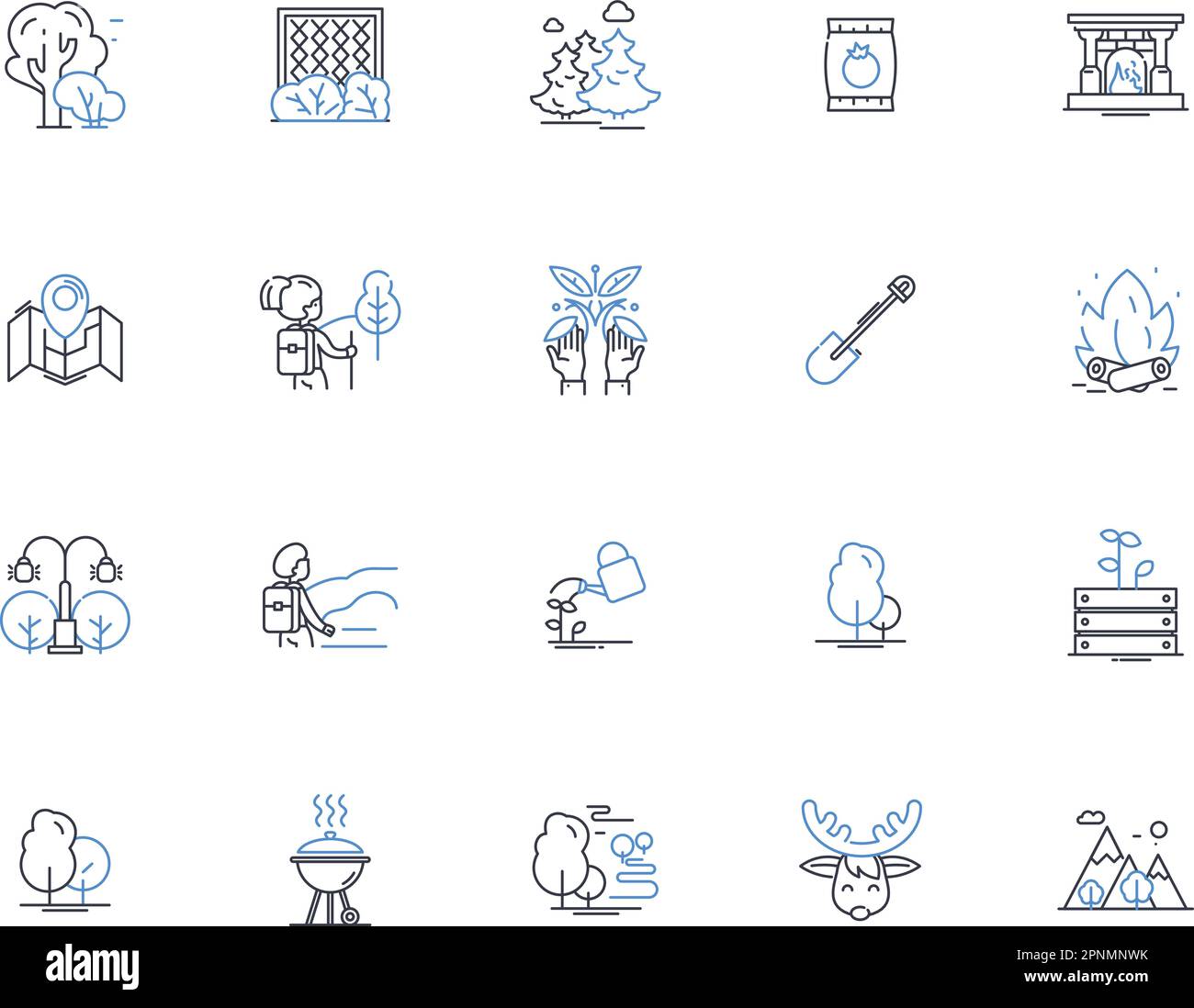 Suburban town line icons collection. Community, Neighborhood, Safety, Comfortable, Schools ...
