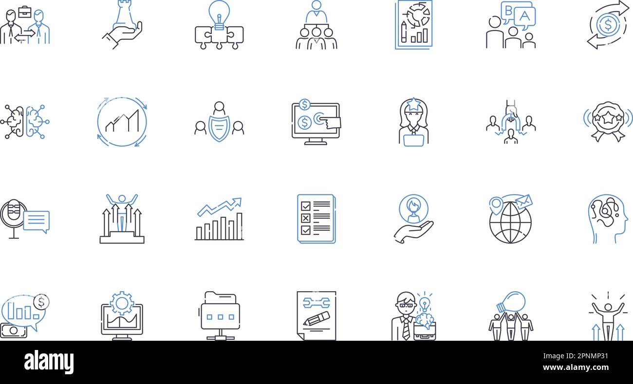 Establishment progression line icons collection. Evolution, Growth ...