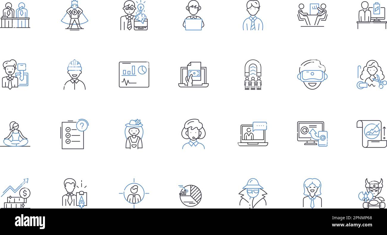 Employment trade line icons collection. Job, Trade, Employment, Labor ...