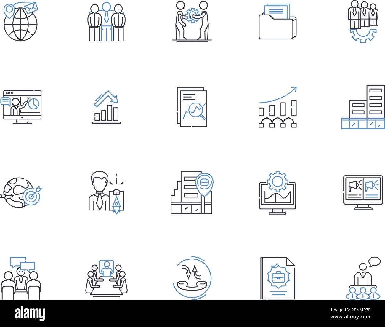 Consulting Firm Line Icons Collection Expertise Strategy Analysis
