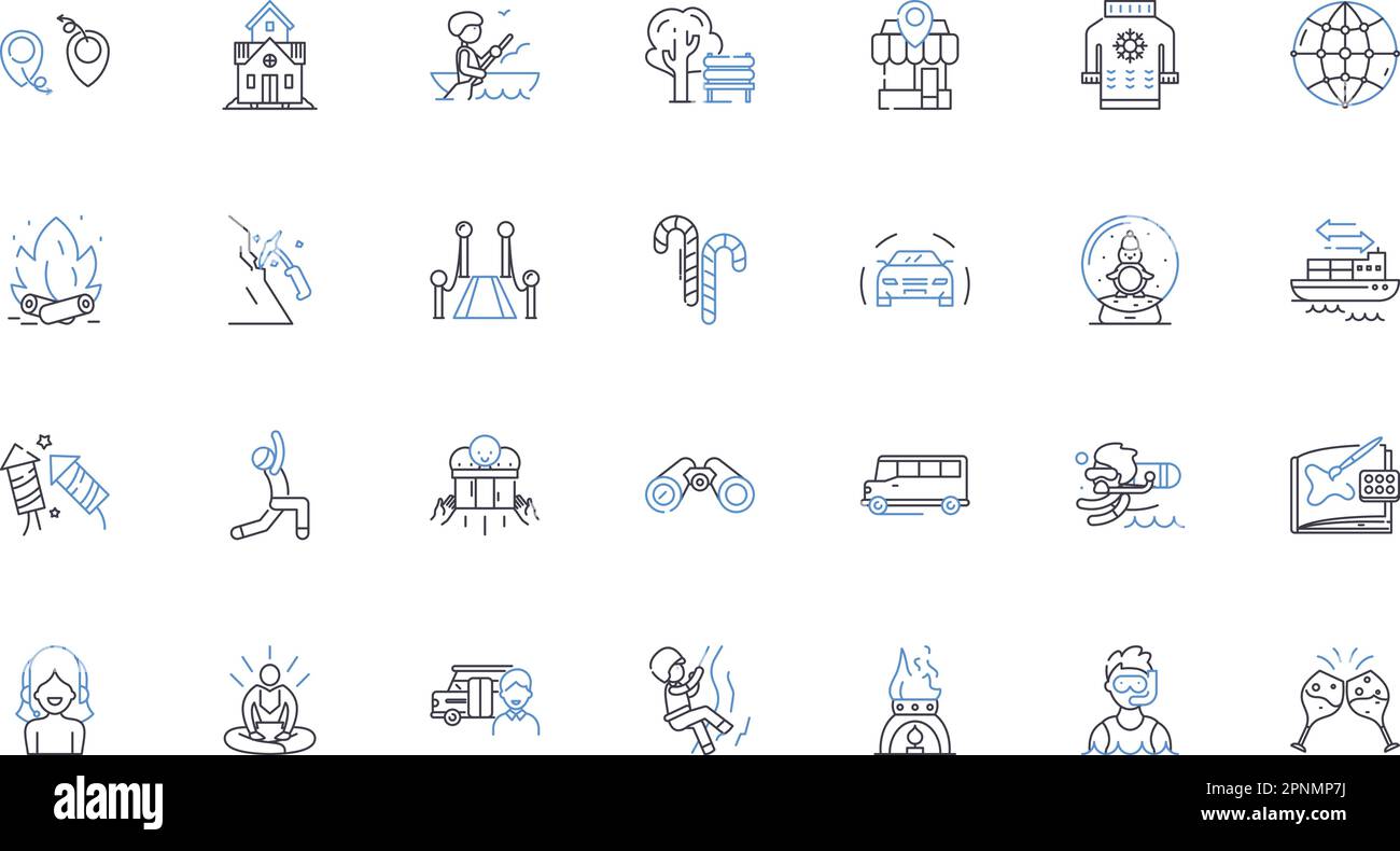 Diversions aplenty line icons collection. Games, Entertainment, Fun ...