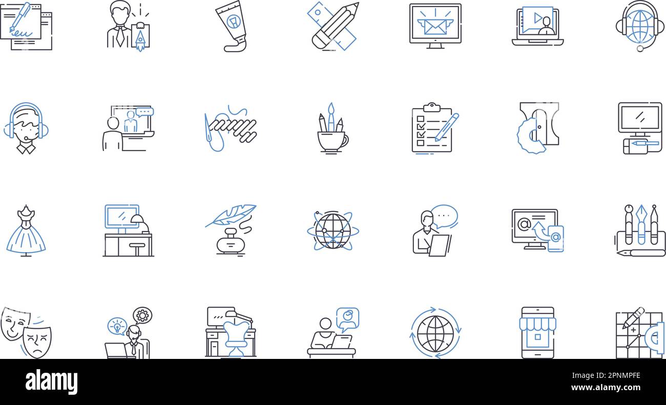 Small business owner line icons collection. Entrepreneur, Start-up ...