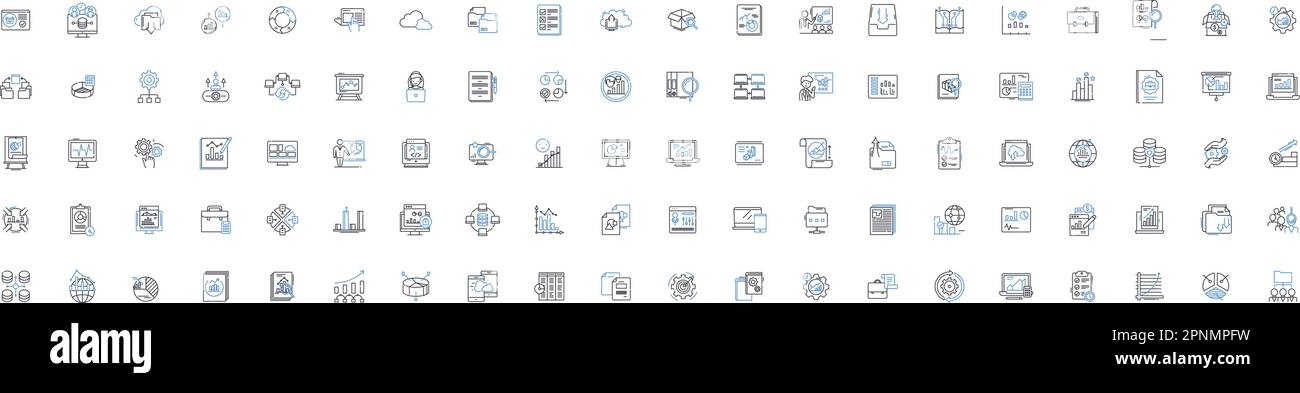 Information Security Line Icons Collection Encryption Firewall
