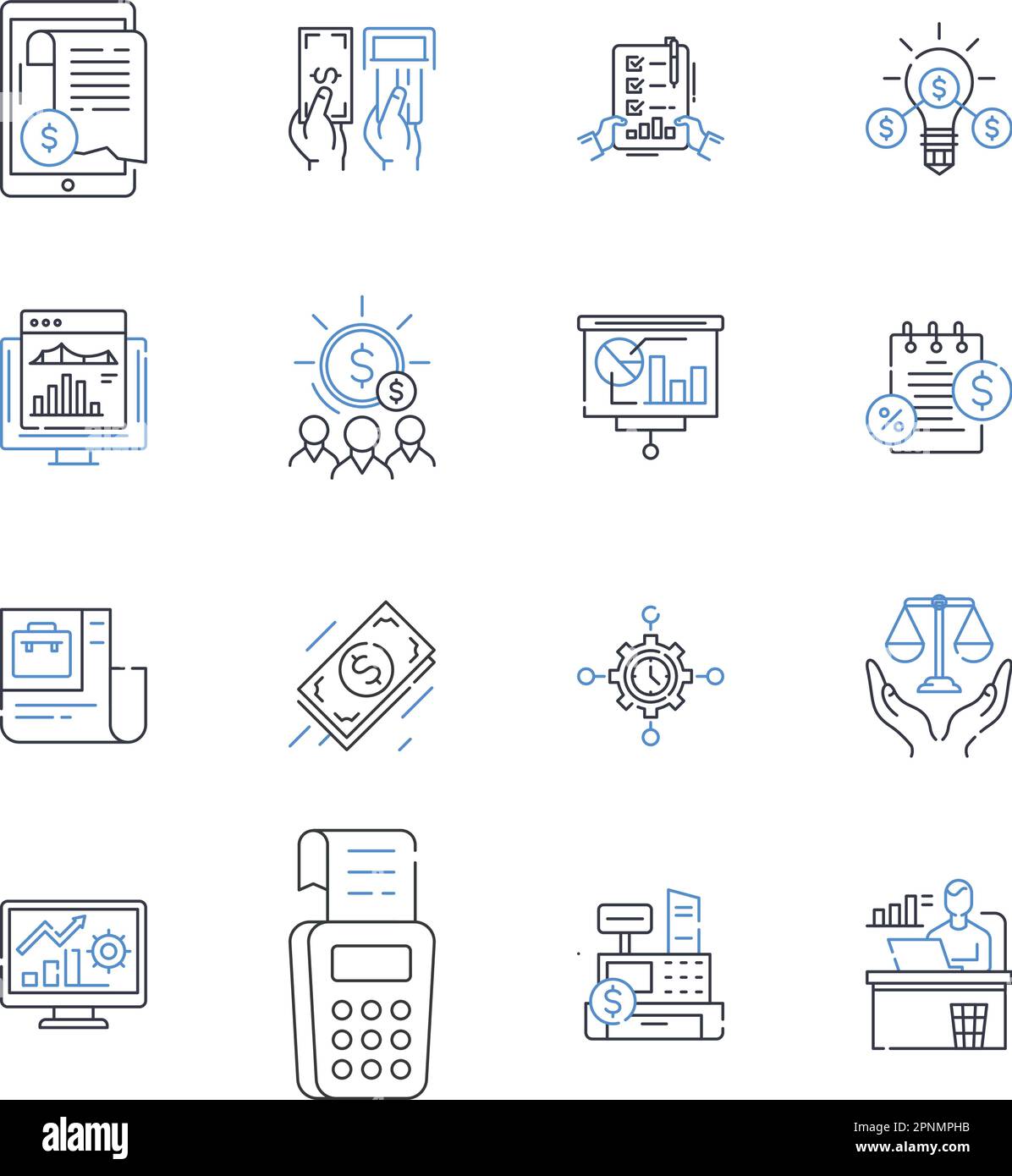 Paysheets line icons collection. Payroll, Wages, Salaries, Compensation ...