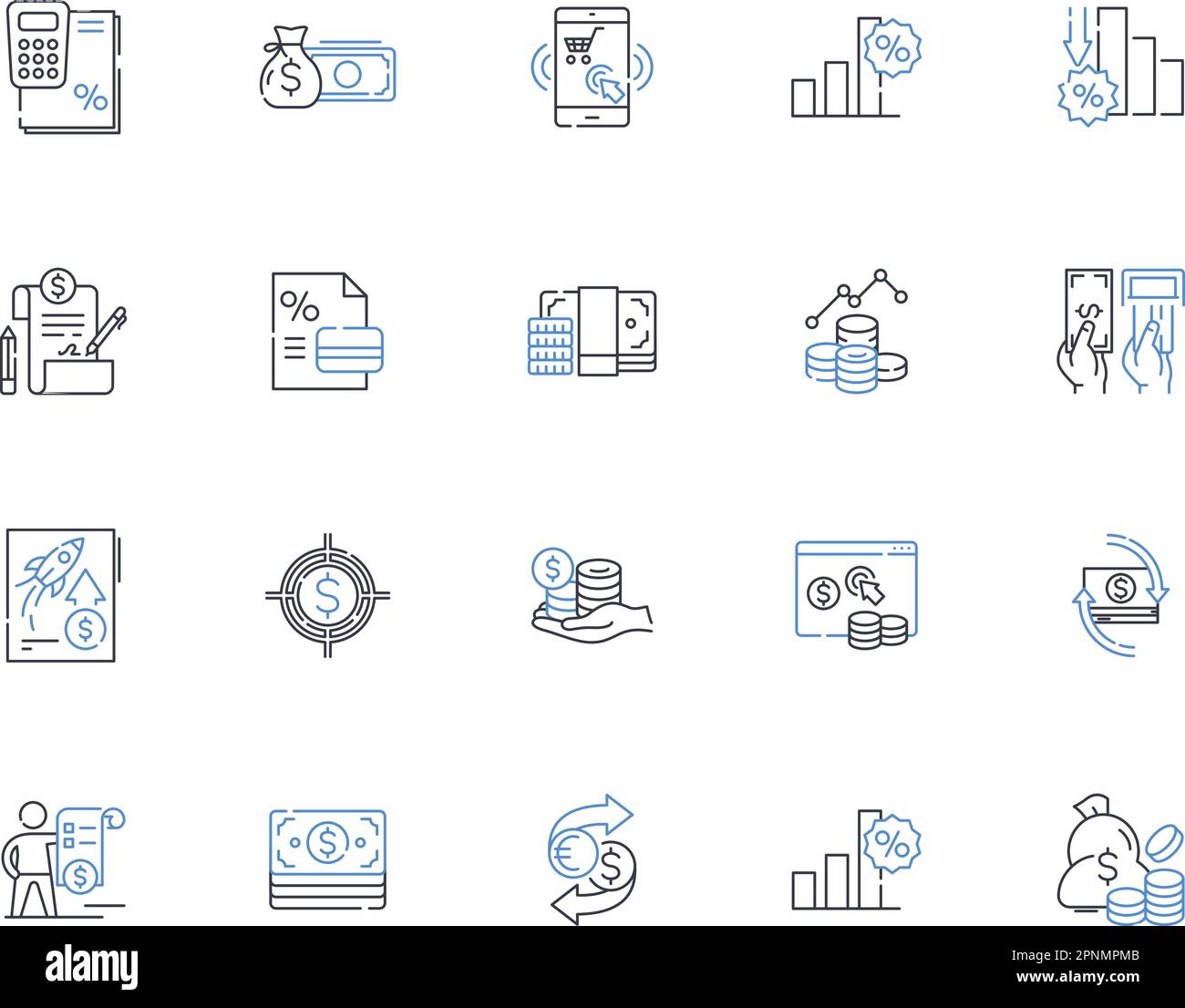 Trade scheme line icons collection. Barter, Exchange, Commerce, Swap, Agreement, Transaction ...