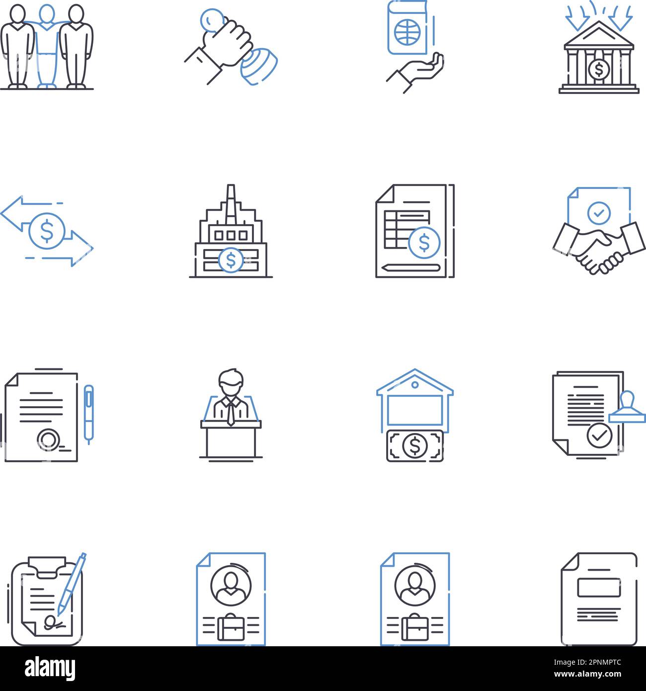 Engineering Management Line Icons Collection Efficiency Optimization
