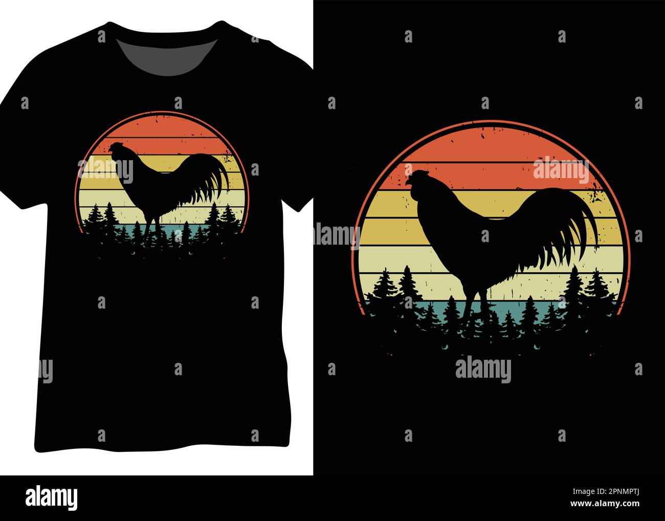 Retro Chicken Shirt Design, Chicken Retro Vector Stock Vector Image ...