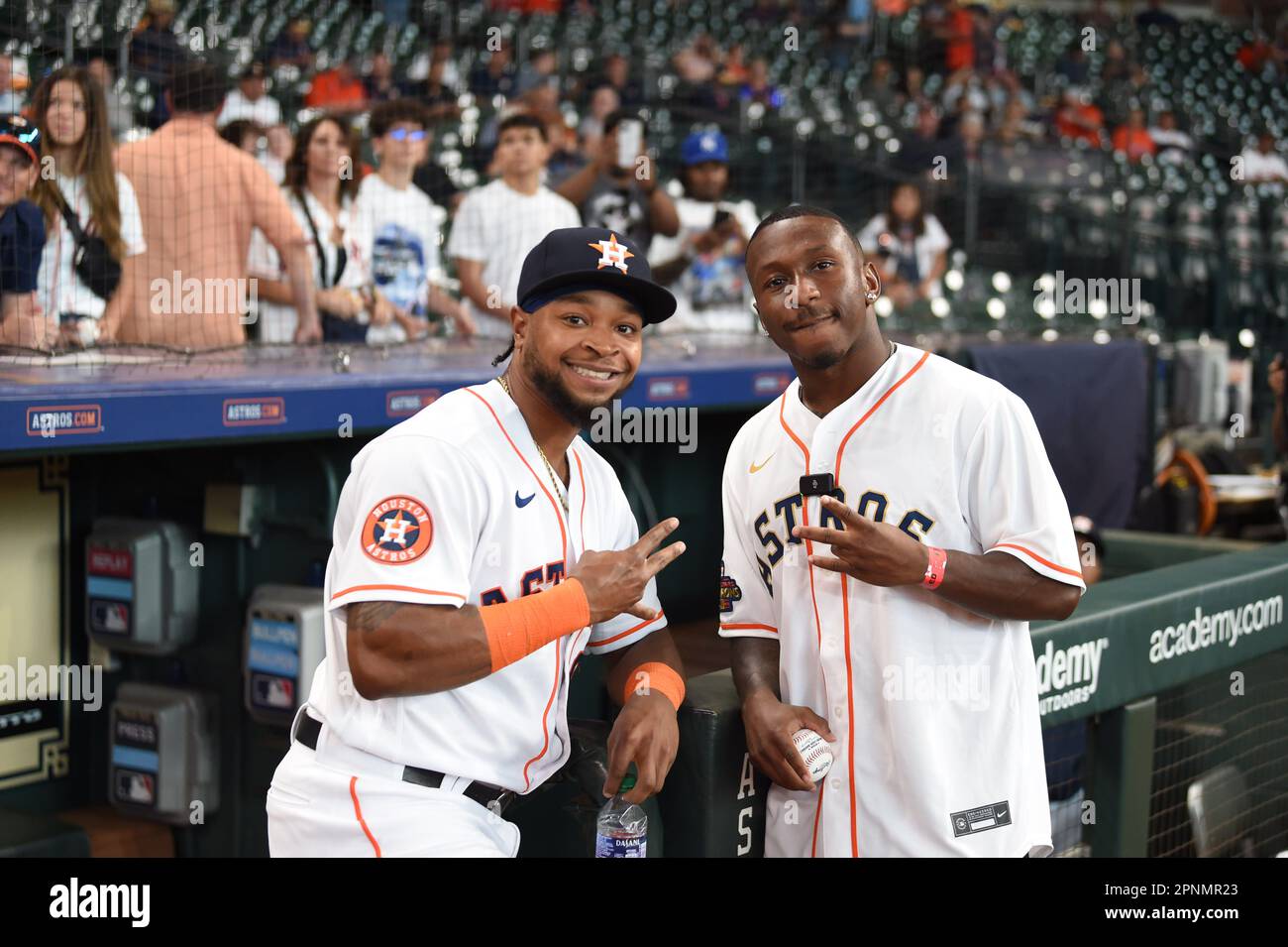 Houston Astros right fielder Corey Julks (9) and former University of ...