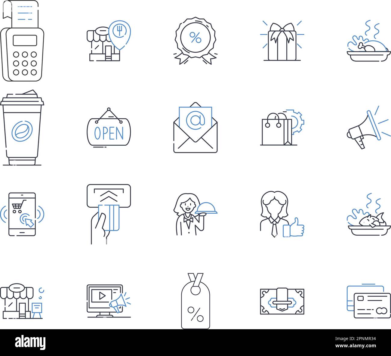 Corner store line icons collection. Convenient, Local, Necessity ...