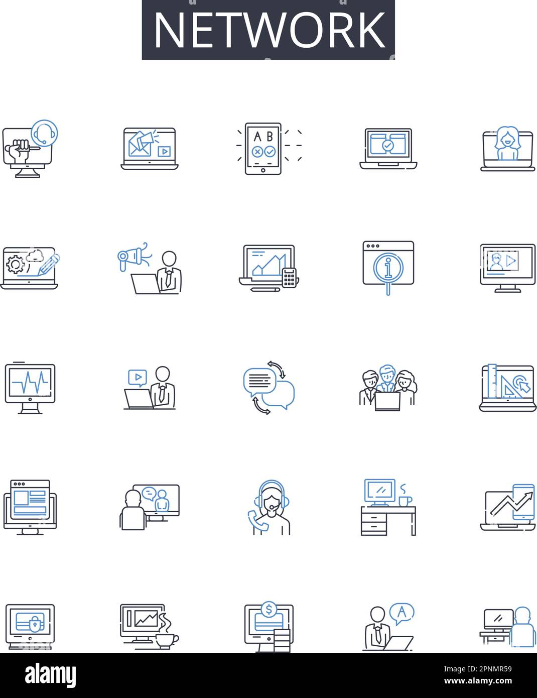 Network line icons collection. Nourishing, Enlightening, Empowering ...