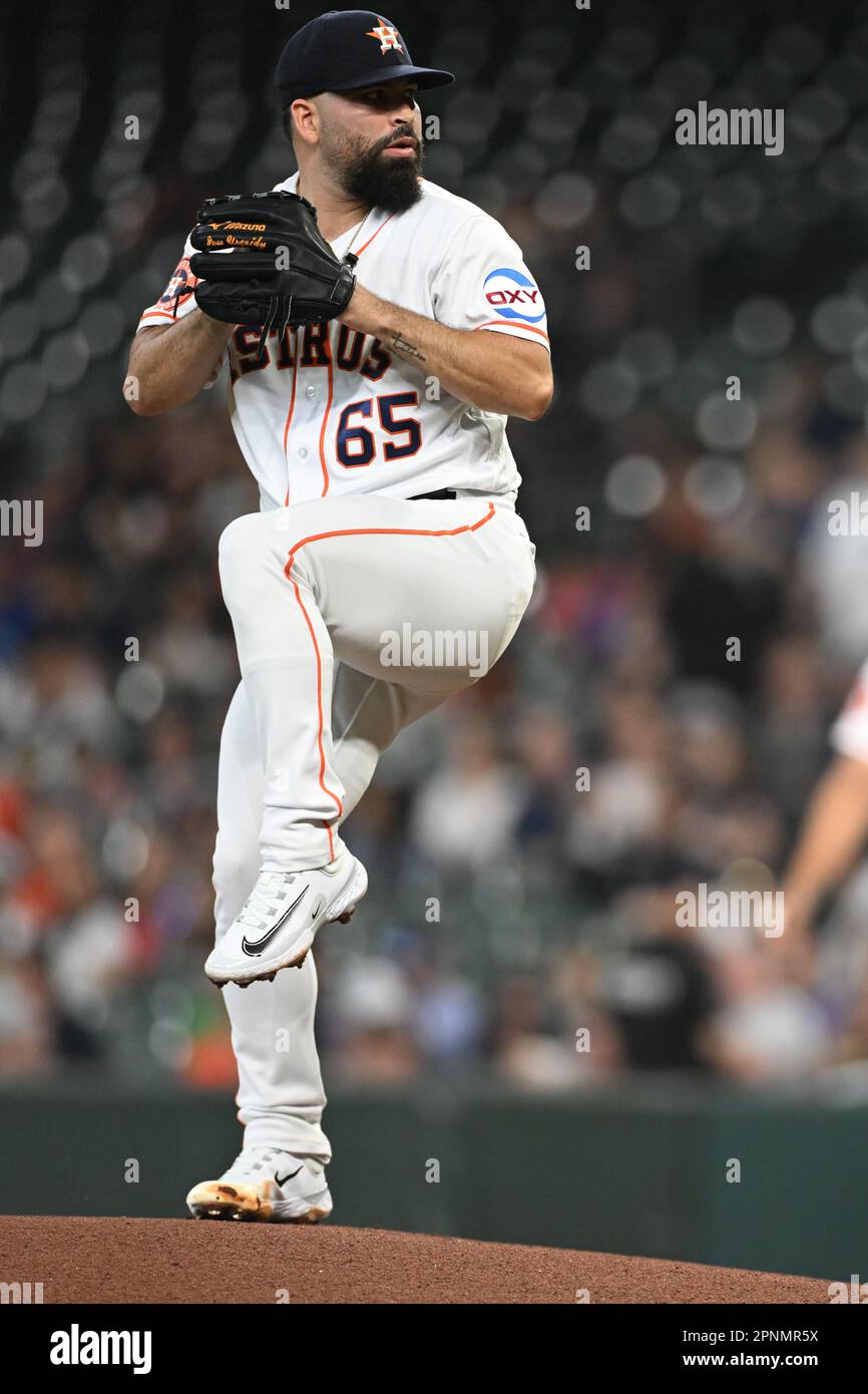Houston Astros starting pitcher Jose Urquidy (65) during the MLB game ...