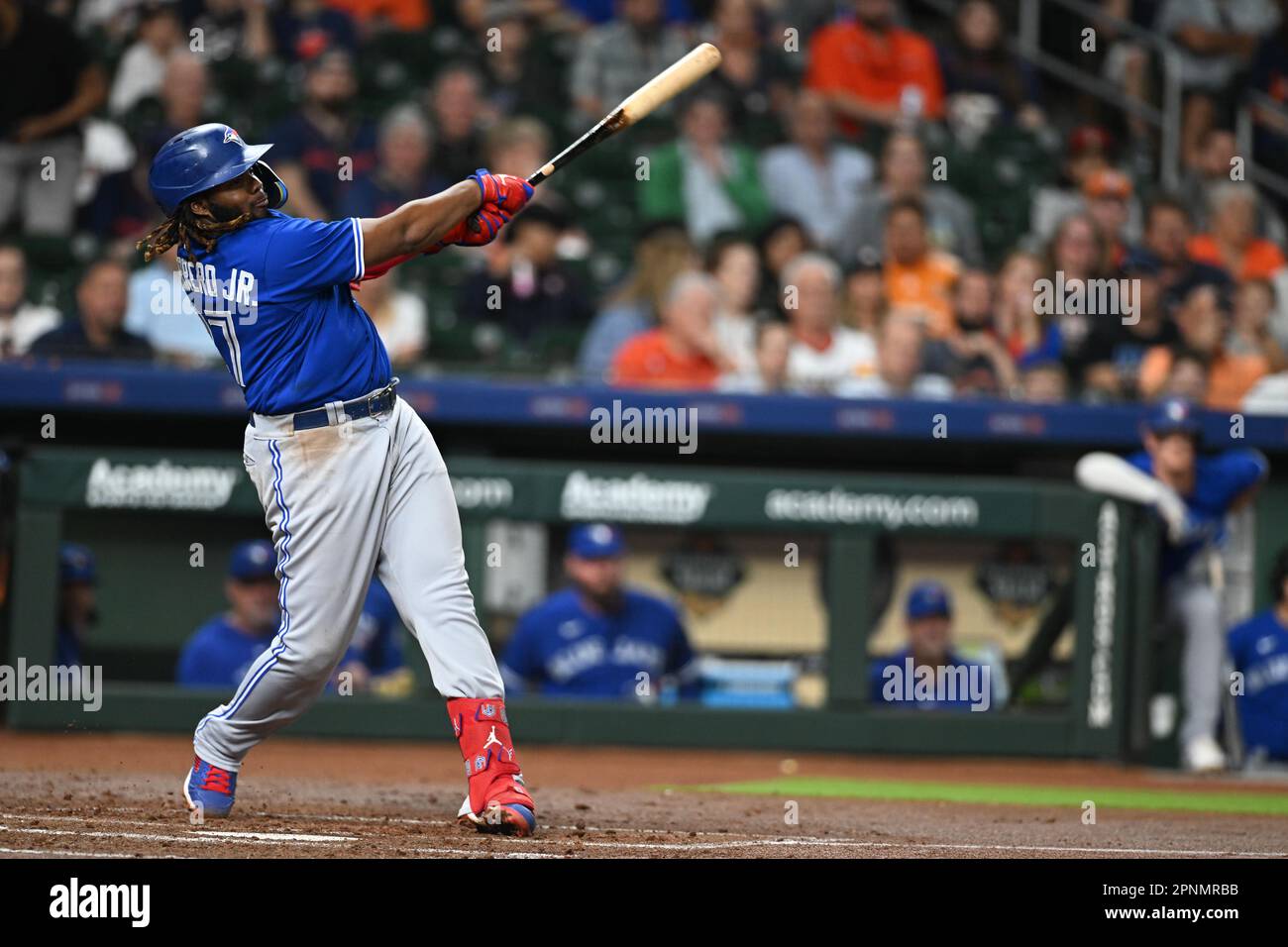Toronto Blue Jays first baseman Vladimir Guerrero Jr. (27) crushes a ...