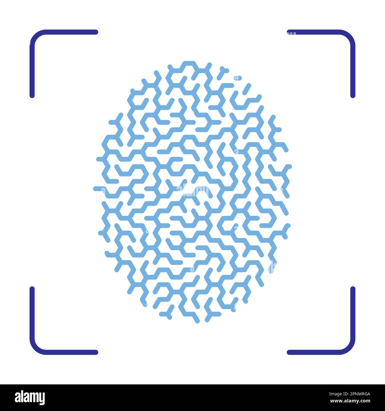 Fingerprint maze with cells. Fingerprint bio metric identification ...