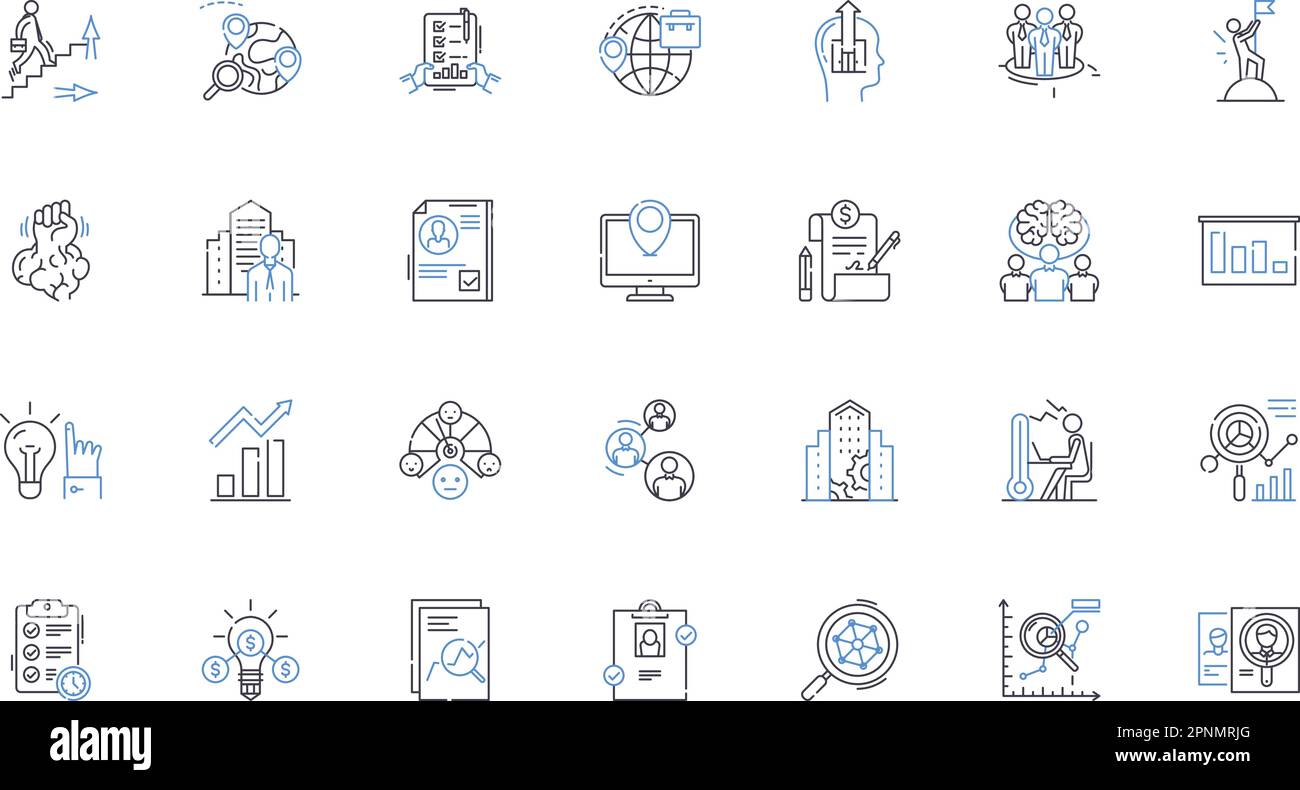 Company enhancement line icons collection. Innovation, Efficiency, Growth, Optimization ...