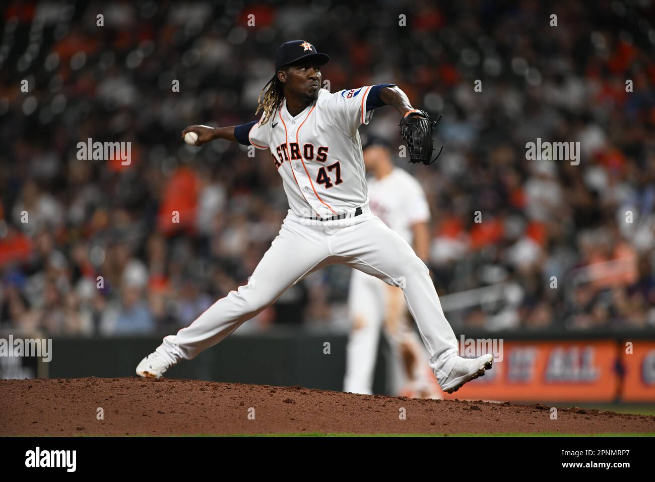 Houston Astros relief pitcher Rafael Montero (47) comes in to pitch in ...