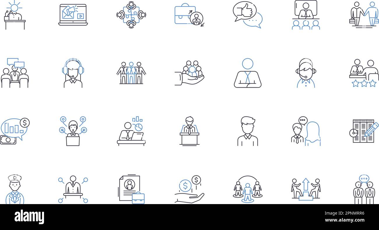 Communications agency line icons collection. Advertising, Branding ...