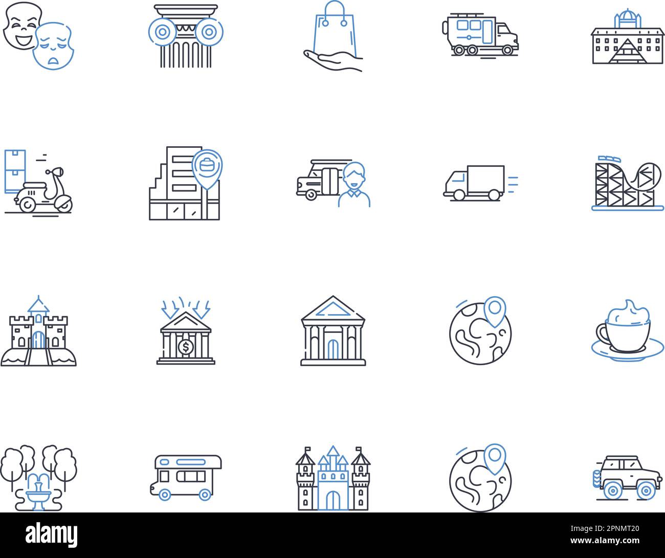 Hamlet line icons collection. Tragedy, Revenge, Madness, Soliloquy ...