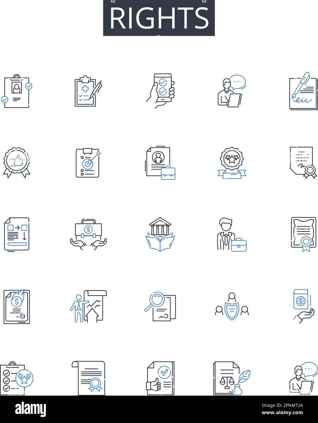 Rights line icons collection. Freedoms, Liberties, Entitlements ...