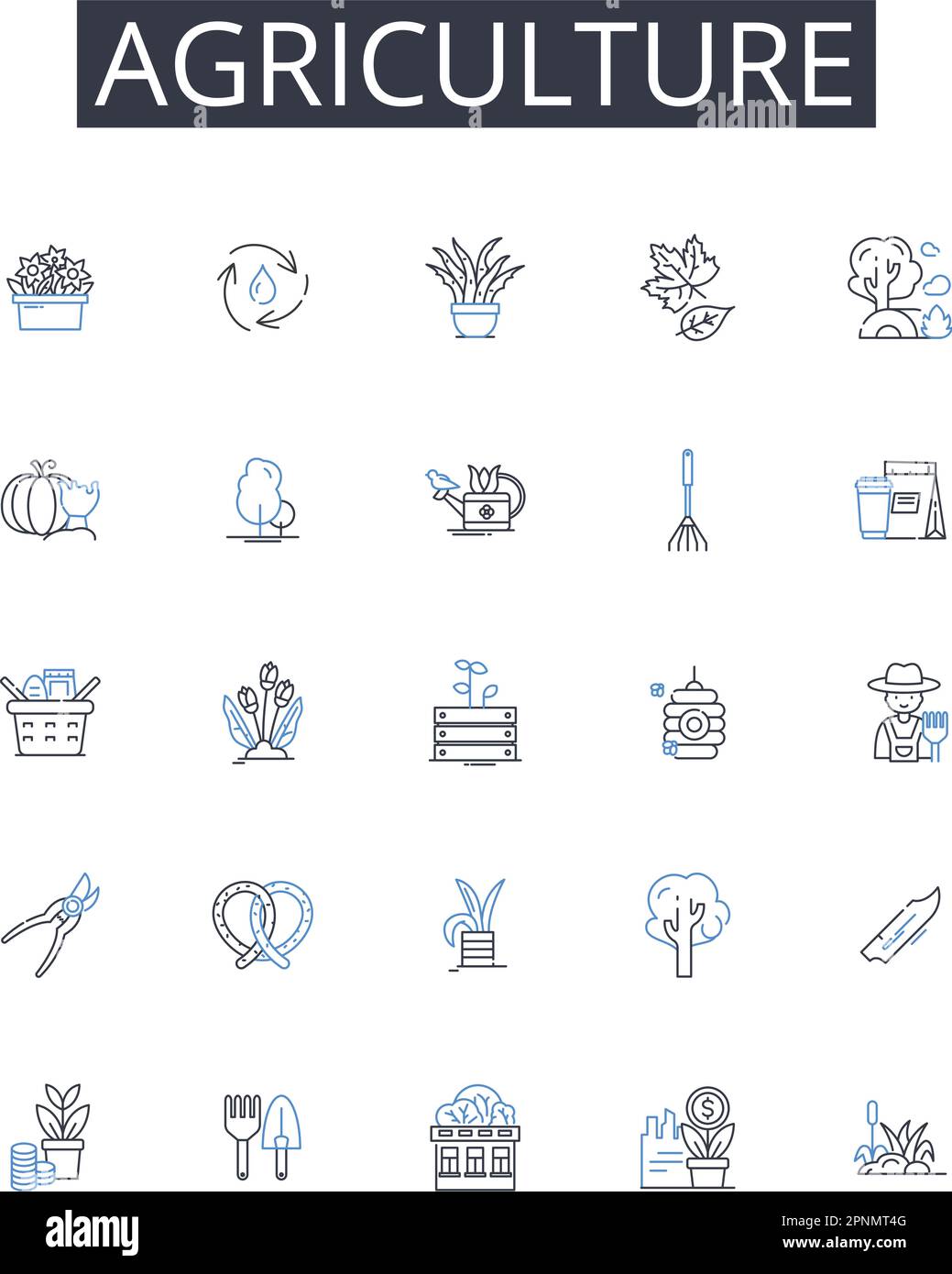 Agriculture line icons collection. Farming, Cultivation, Horticulture ...