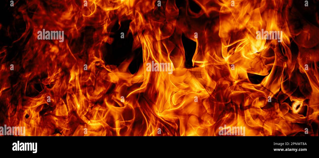 Texture of fire on a black background. Abstract fire flame background ...