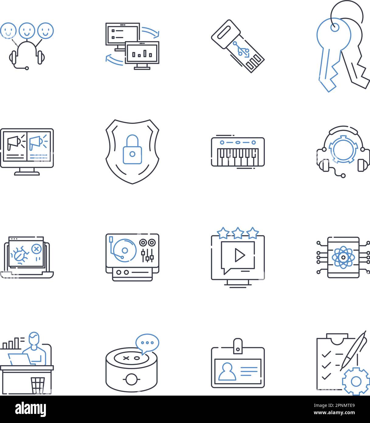 Virtual line icons collection. Digital, Remote, Online, Simulated ... Virtual line icons collection. Digital, Remote, Online, Simulated ...