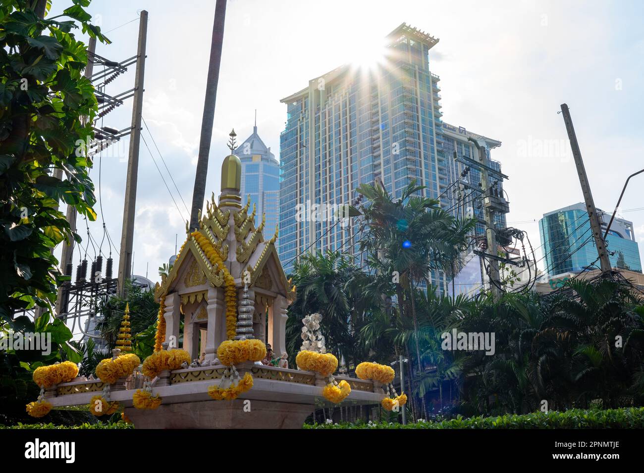 BANGKOK, THAILAND - DECEMBER 12, 2022: A small Thai Buddhist ...