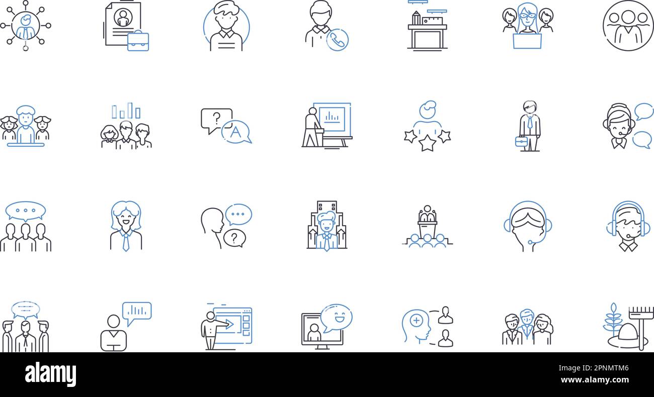 Colleague line icons collection. Teamwork, Professionalism, Support ...