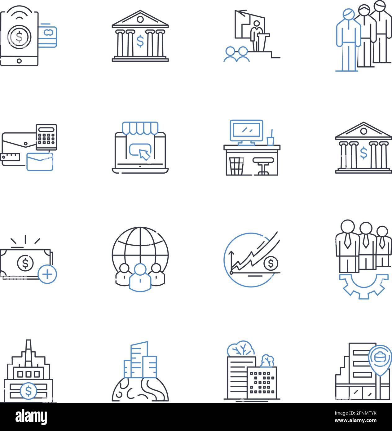 Stock line icons collection. Shares, Investment, Market, Trading ...
