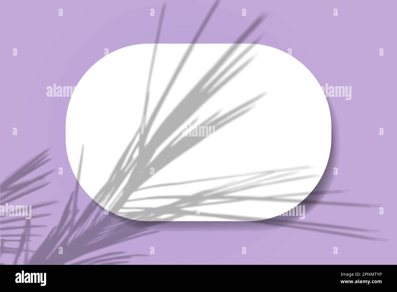 A horizontal oval sheet of white paper on the pink wall background ...