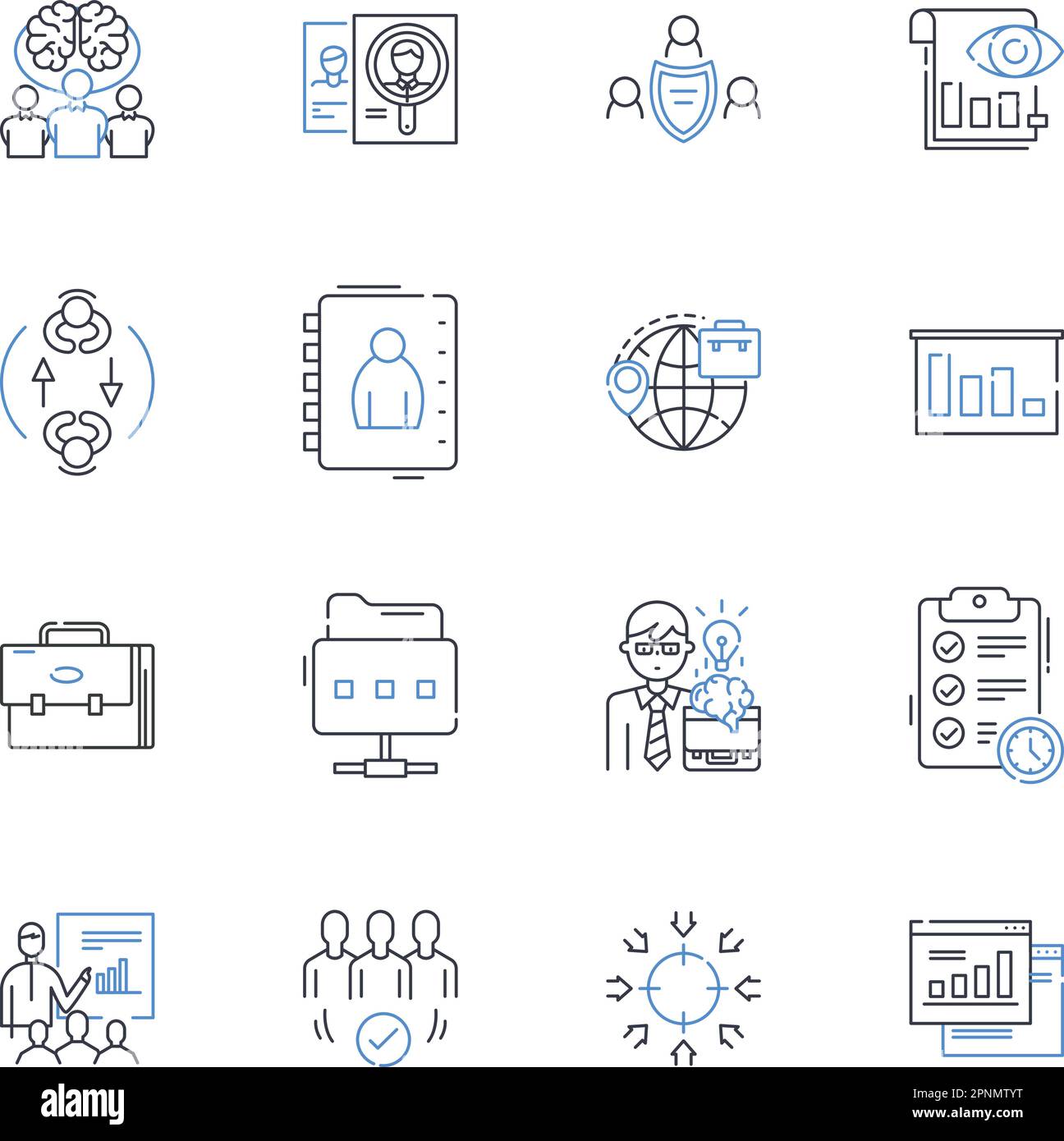 Establishment development line icons collection. Innovation, Expansion ...
