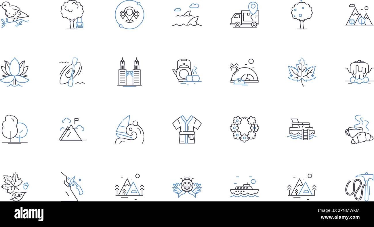 Rushing adventure line icons collection. Thrilling, Adrenaline ...