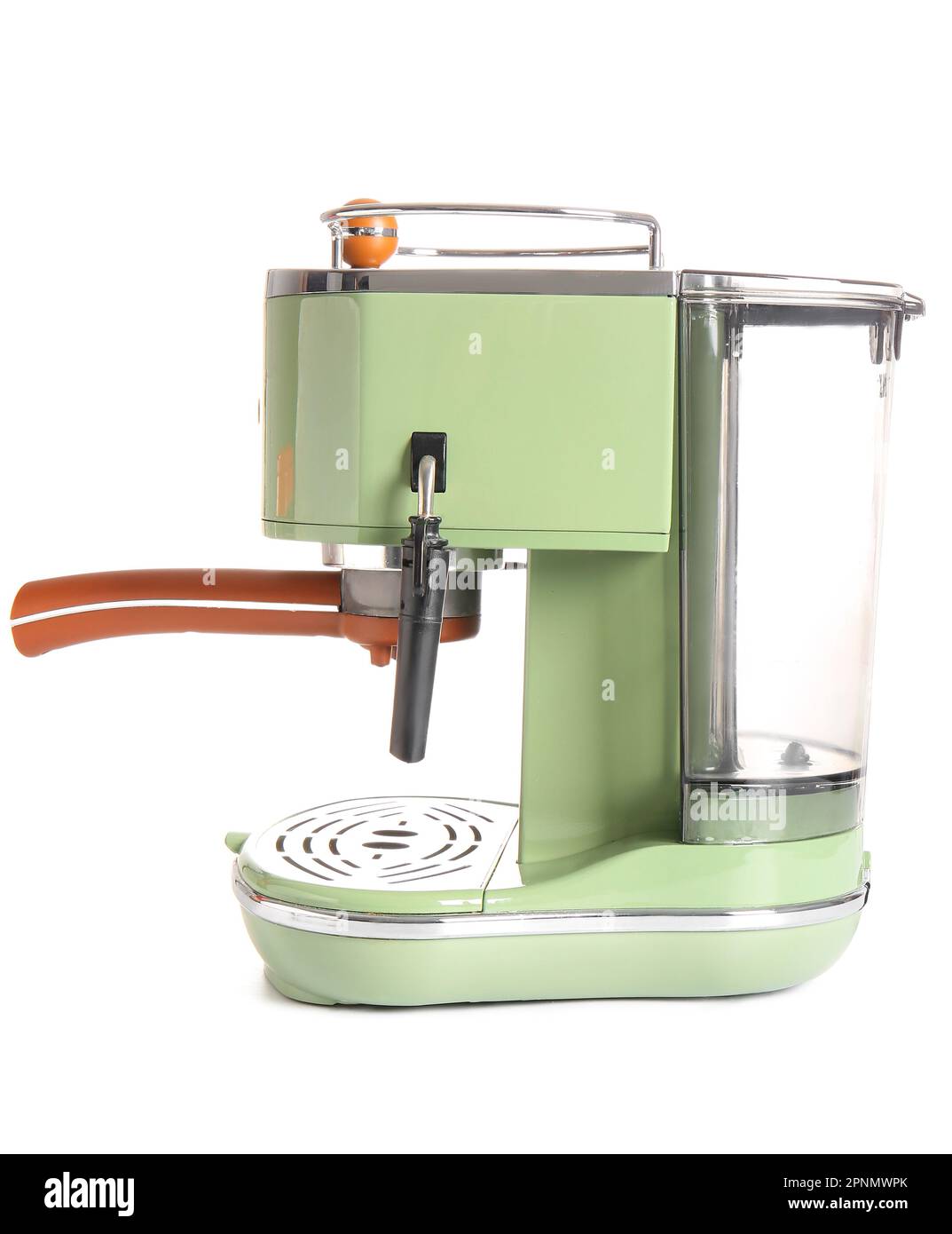 Modern coffee machine isolated on white background Stock Photo - Alamy