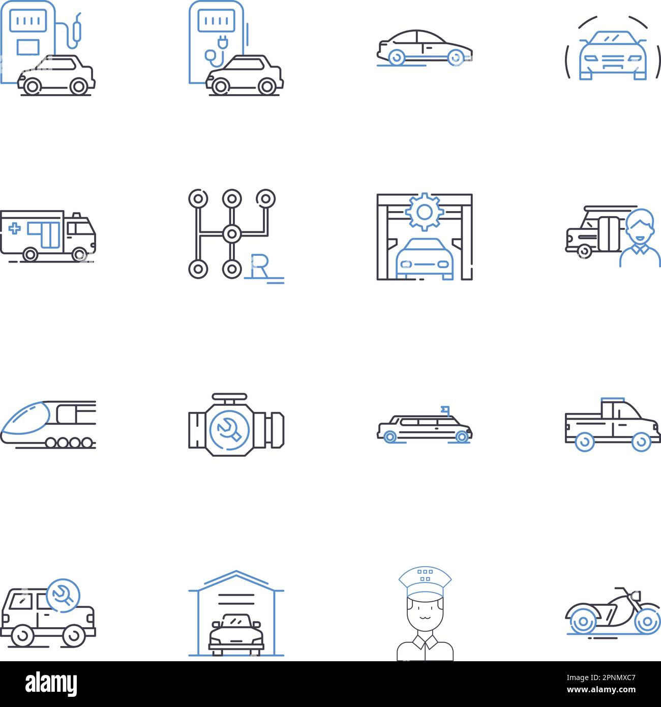 Shipping line icons collection. Logistics, Distribution, Transportation ...