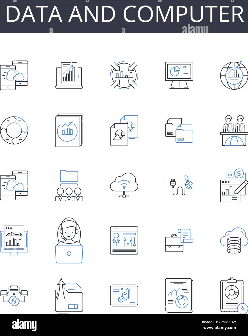 Data and computer line icons collection. Artisans, Handmade, Creativity ...
