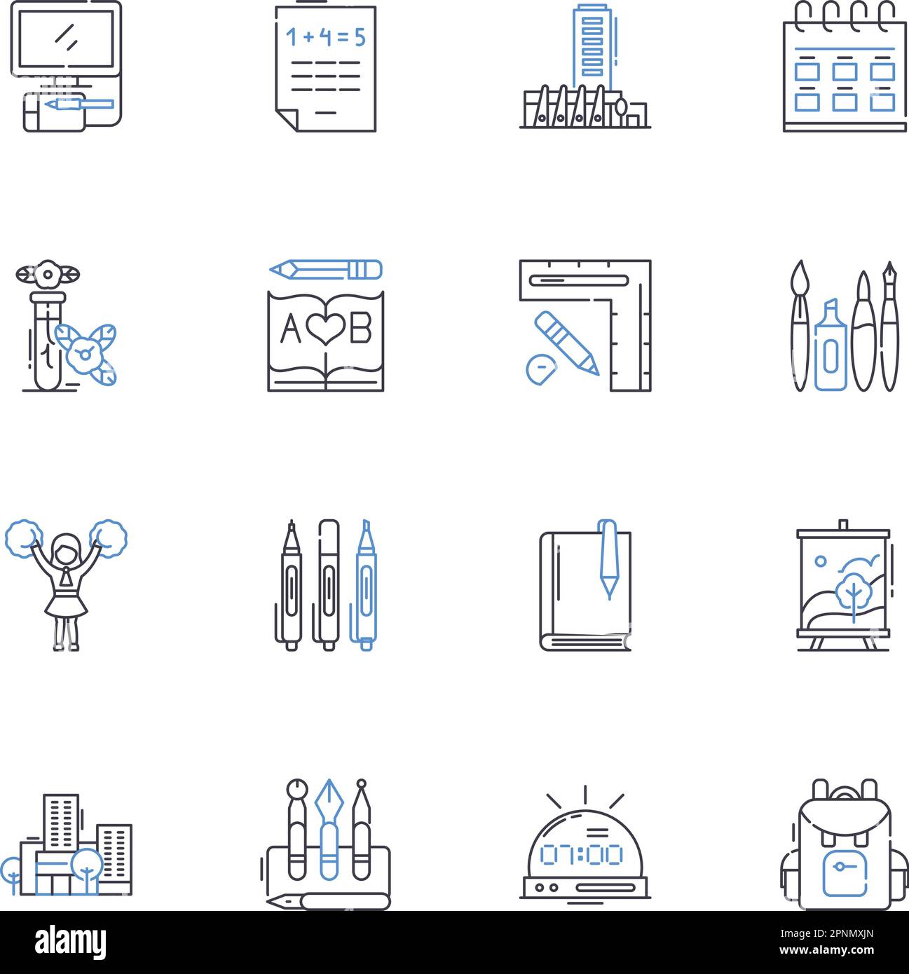 Homeschooling line icons collection. Education, Curriculum, Learning ...