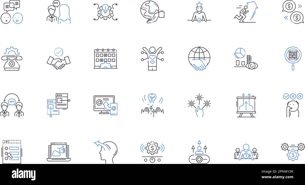 Leadership development line icons collection. Growth, Mentorship ...