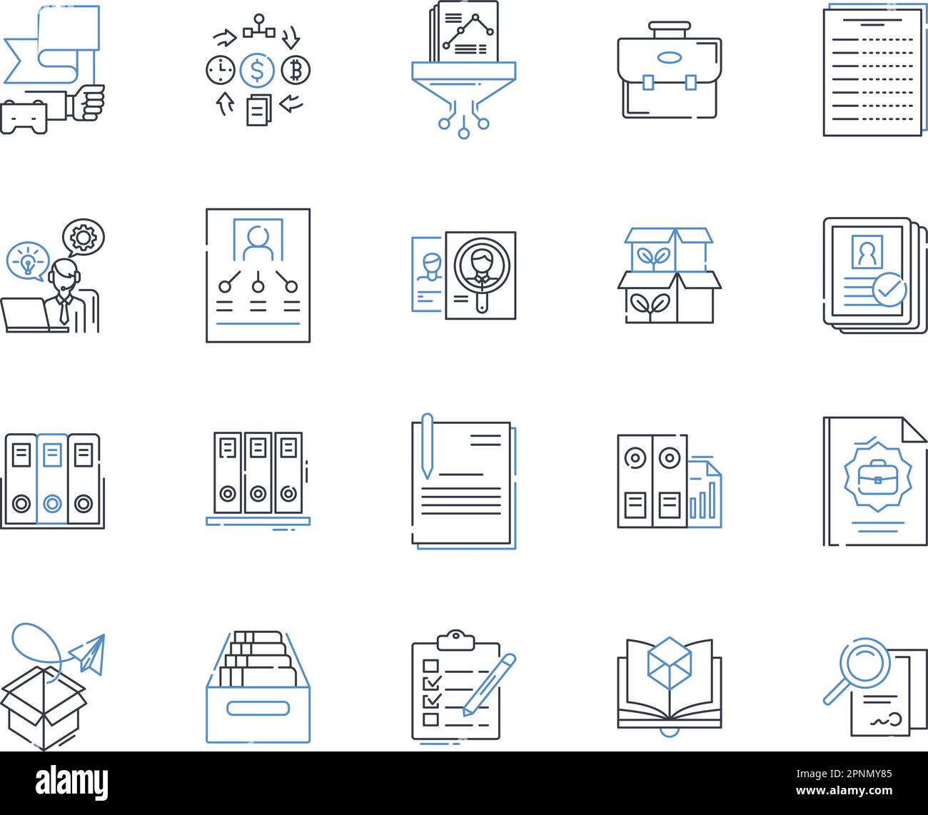 Streamlined Processes Line Icons Collection Efficiency Optimization