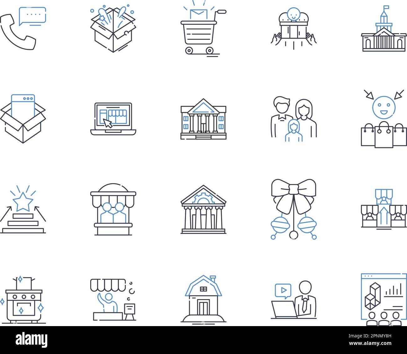 Area line icons collection. Urban, Rural, Suburban, Coastal ...