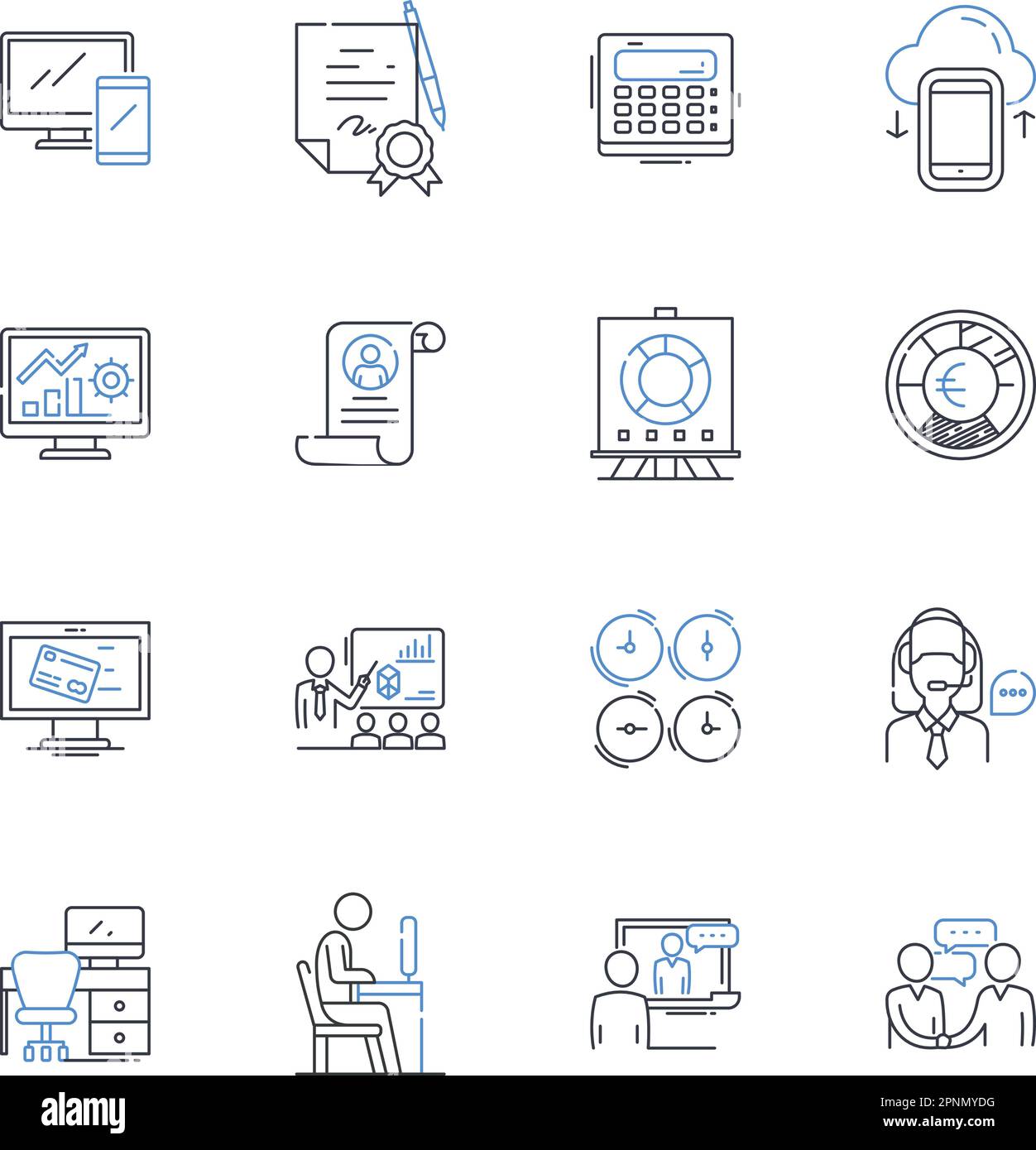 Executive headquarters line icons collection. Leadership, Strategy, Authority, Power, Influence ...