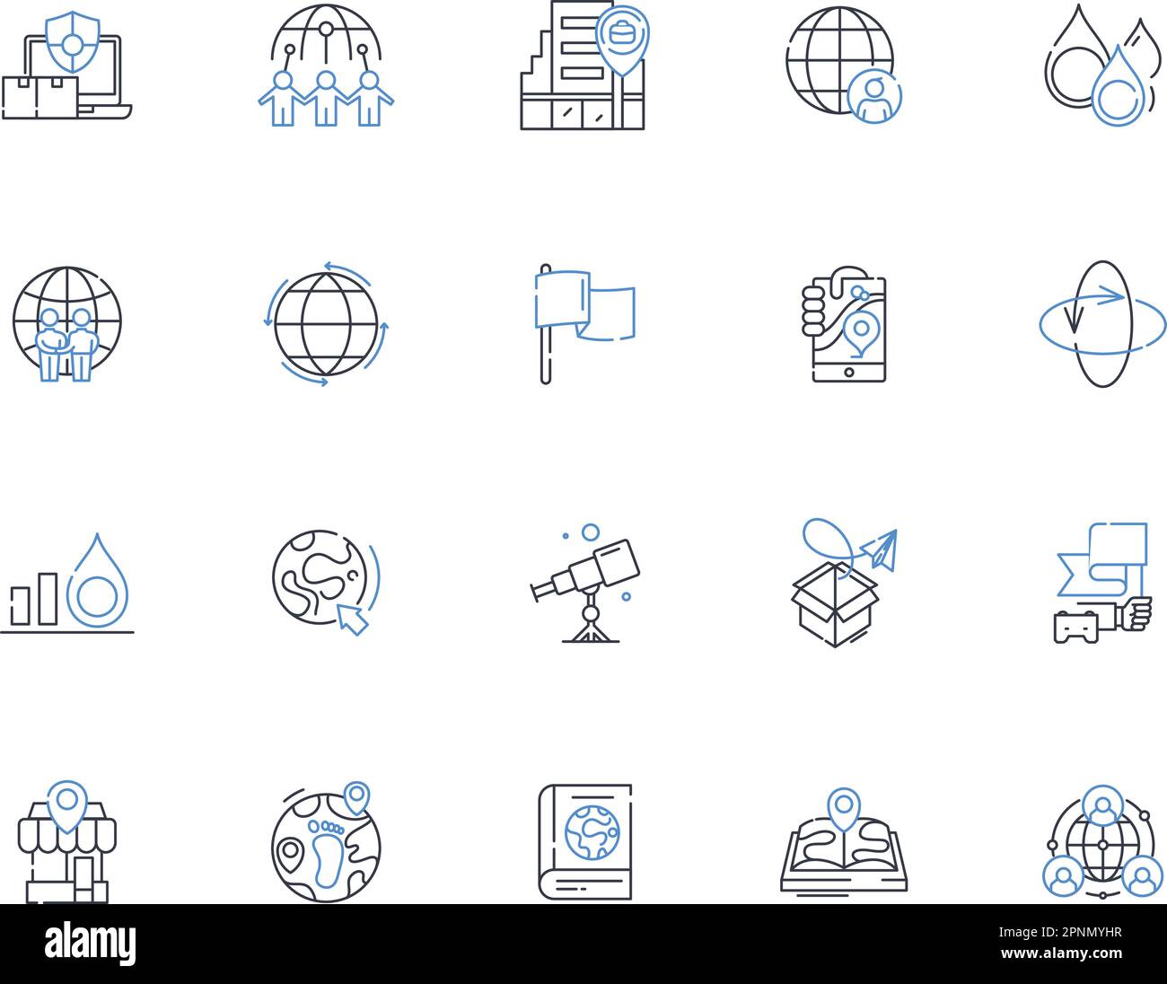 Gazetteer line icons collection. Geographical, Atlas, Catalog ...
