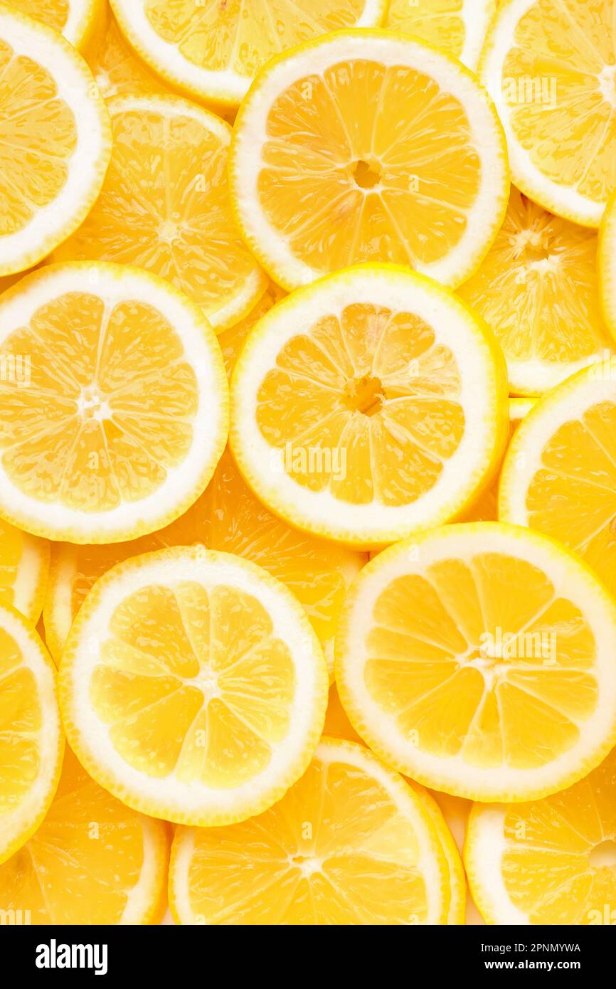 Texture of sliced lemons as background Stock Photo - Alamy