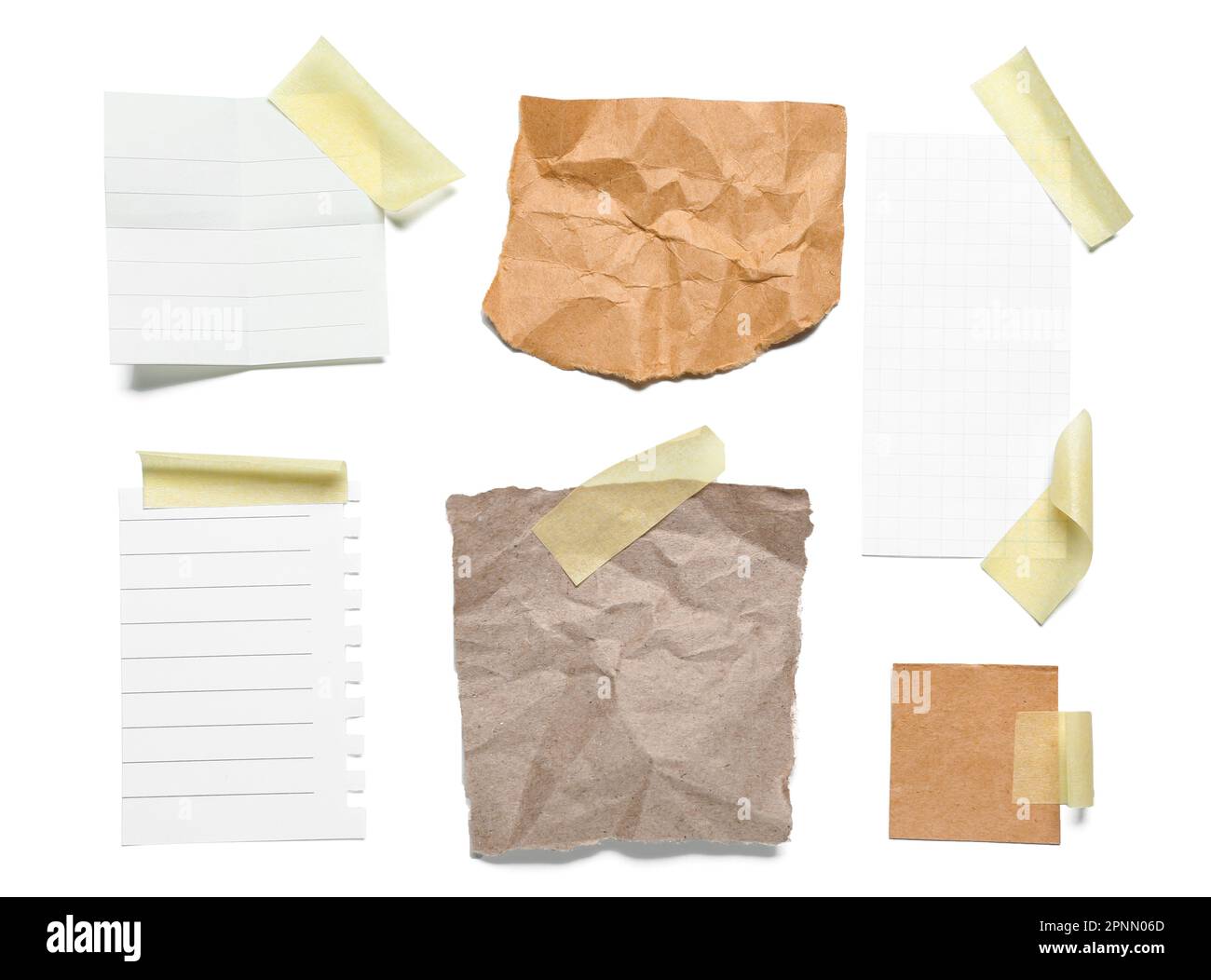 Attached paper sheets on white background Stock Photo - Alamy