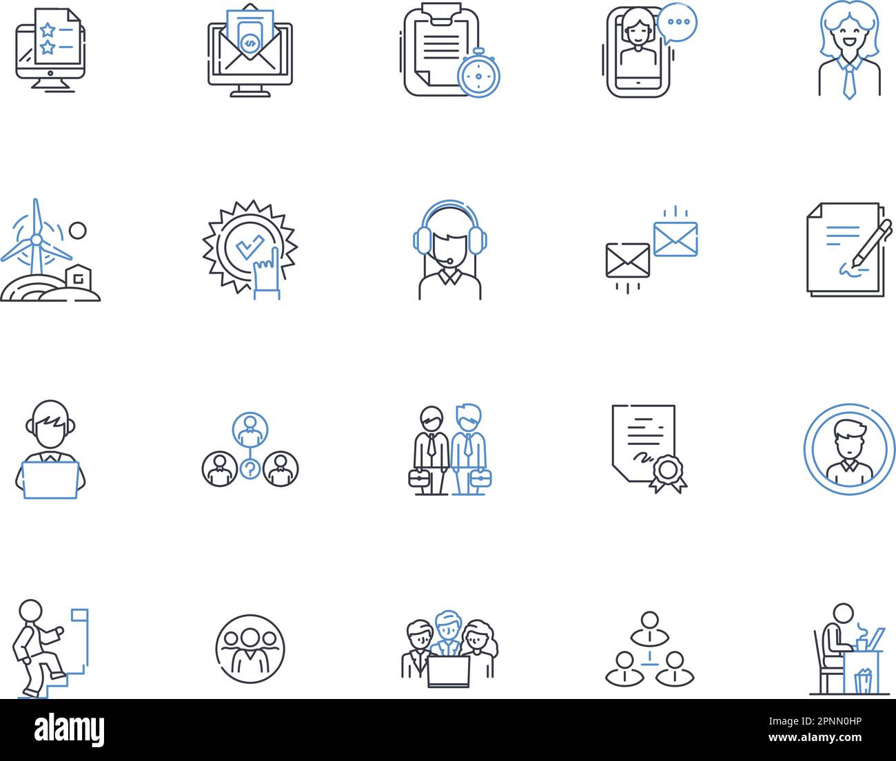 Manpower procurement line icons collection. Staffing, Recruitment ...