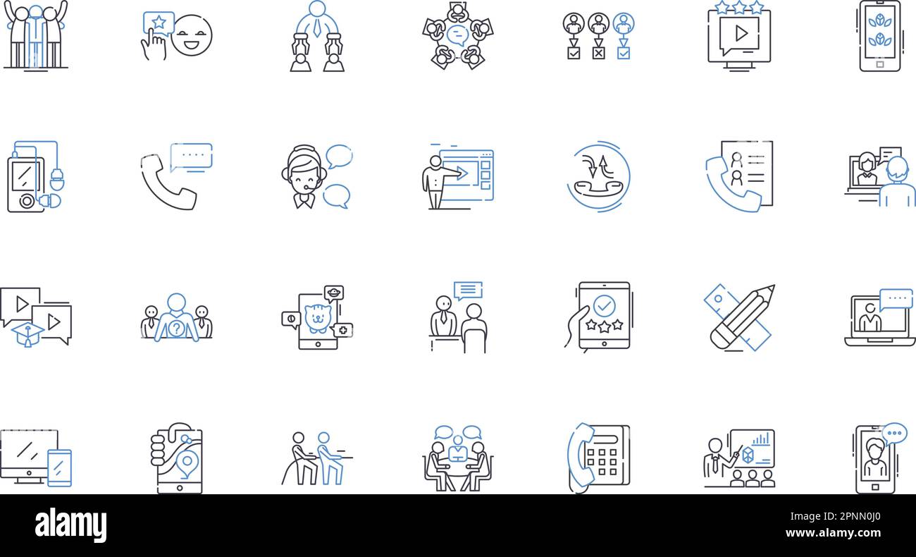 Collaboration Line Icons Collection Teamwork Partnership Alliance Cooperation Synergy