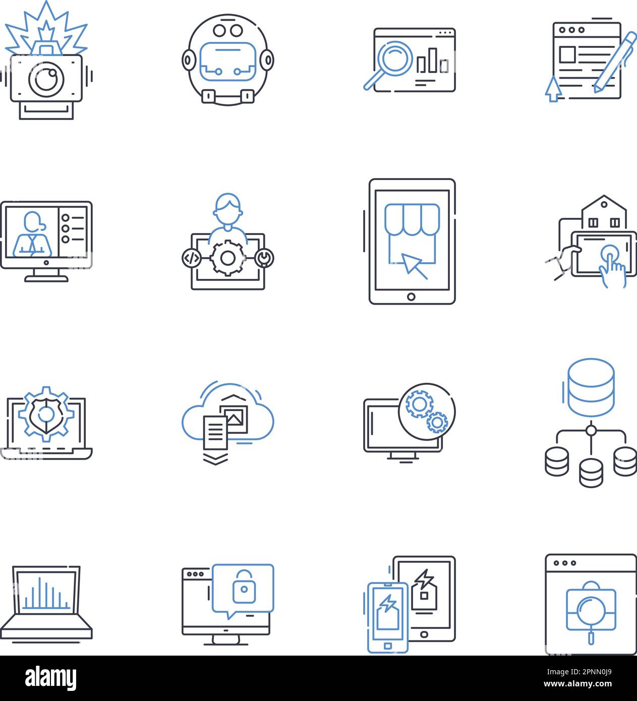 Hardware technology line icons collection. Processor, Memory, Graphics ... Hardware technology line icons collection. Processor, Memory, Graphics ...