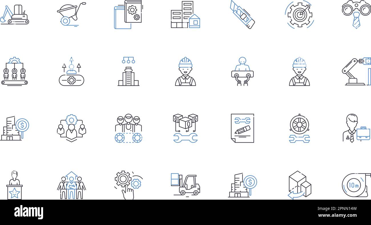 Manufacturer line icons collection. Production, Quality, Innovation ...