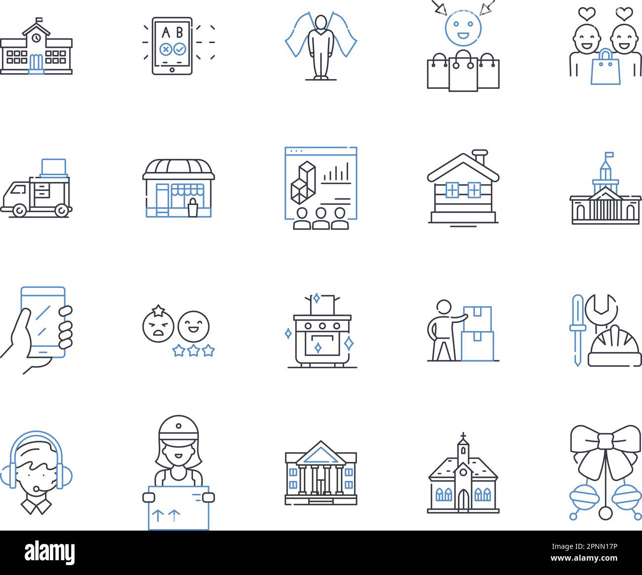 In-city drop-off line icons collection. Convenience, Accessibility ...